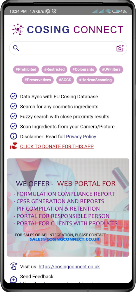 Cosing Connect - Cosmetic ingredients database from regulatory ...